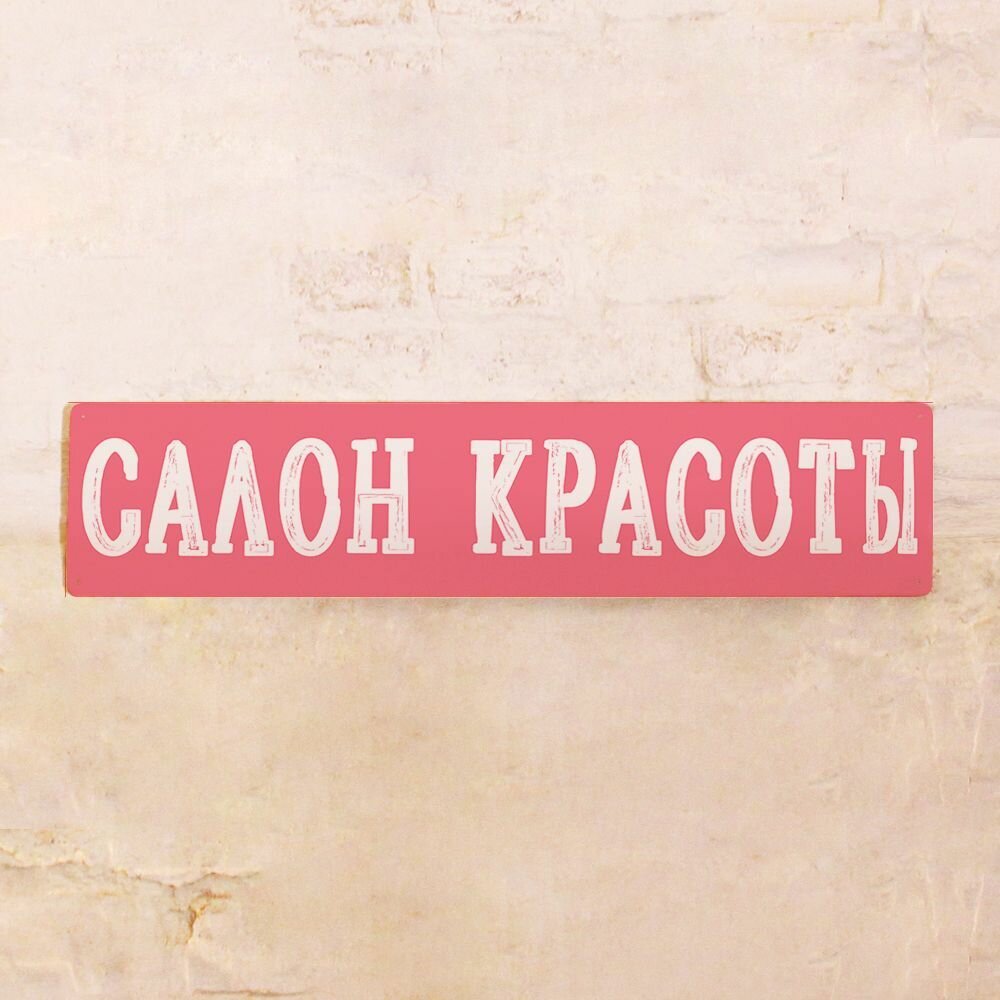 Готовая вывеска Салон красоты, табличка Салон красоты уличная, на вход, стену, металл, 52х12 см.