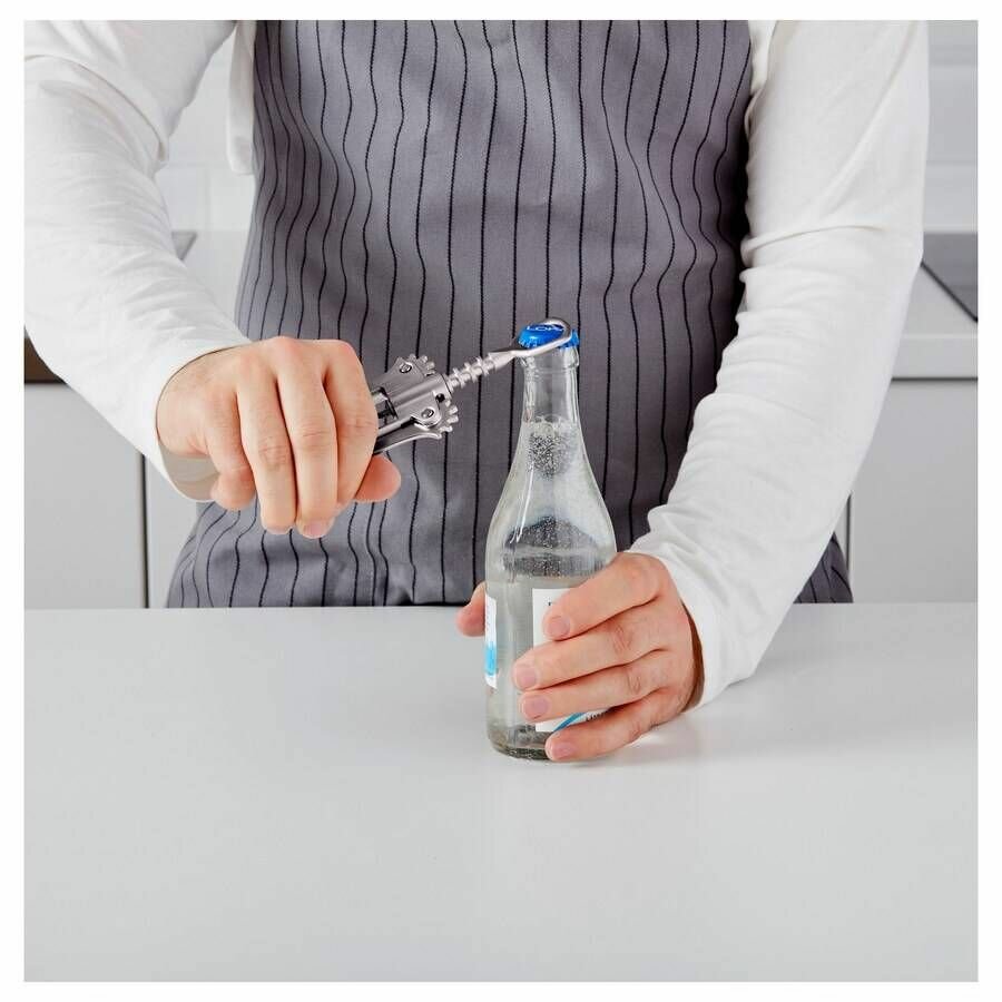 Штопор IKEA IDEALISK (идеалиск), серебристый матовый, цинковый, 1 шт