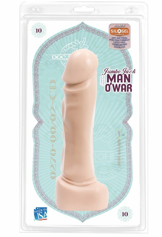 Фаллоимитатор Doc Johnson Jumbo Jack, на присоске, реалистичный, телесный