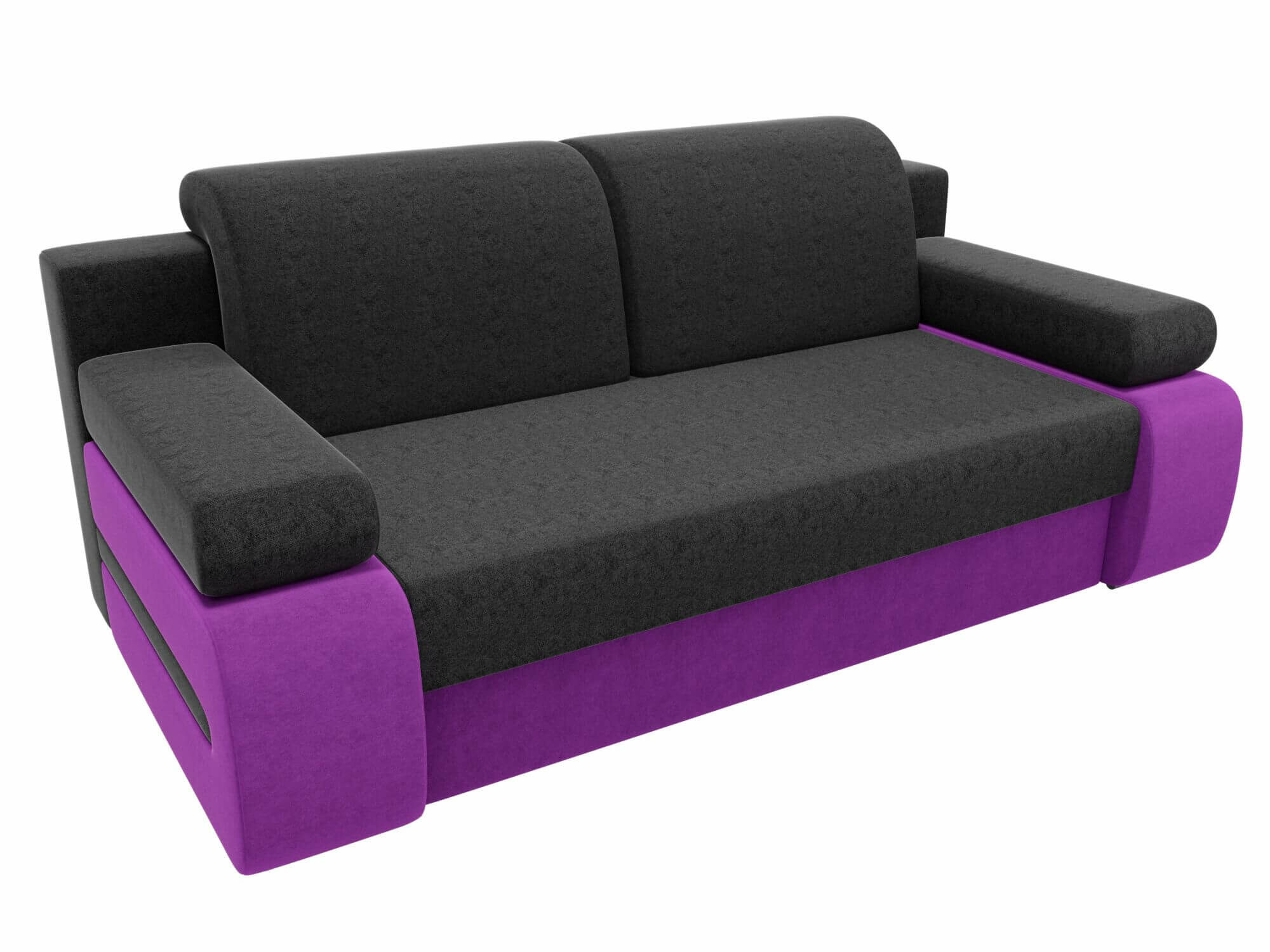 Artum Прямой диван Денвер вельвет черный фиолетовый