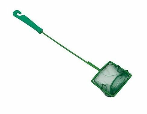 Homefish Сачок аквариумный металлический, с пластиковой ручкой, 8 см х 9 см, L 35 см