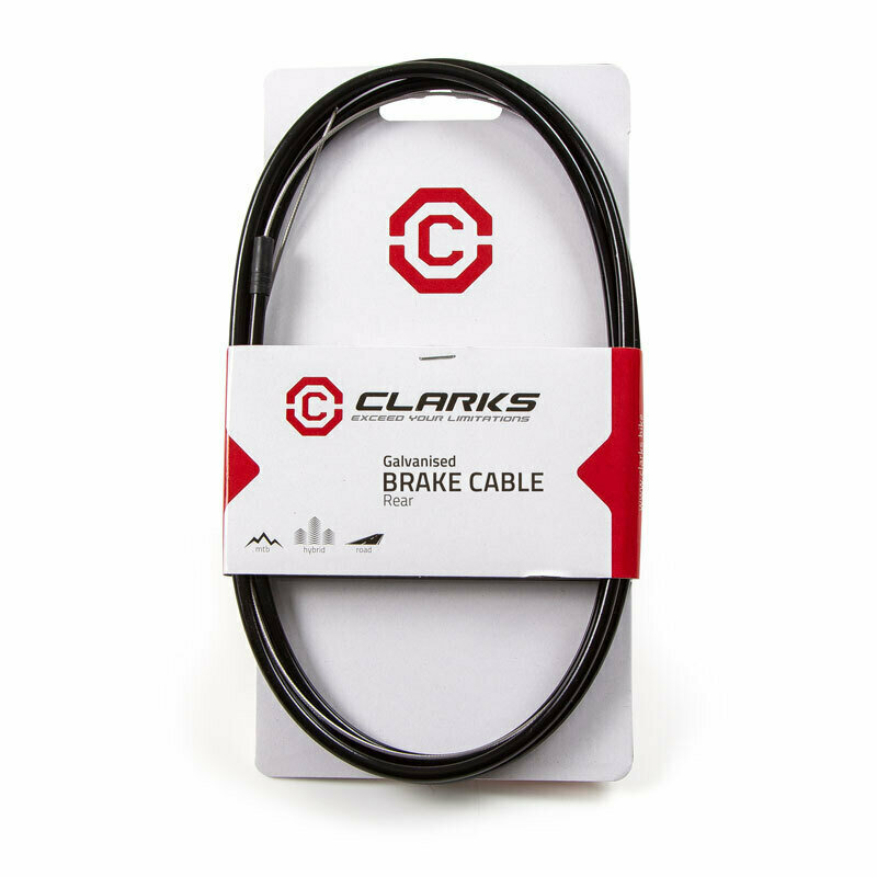 Комплект Clarks 5094, рубашка 70см и тросик передний тормозной 86см для велосипеда MTB/Road 2P, оцинкованный трос, черный