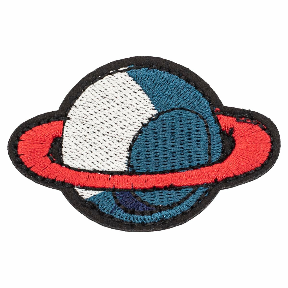 Термоаппликация 'Голубая планета с красным кольцом', 6.4*4.2см