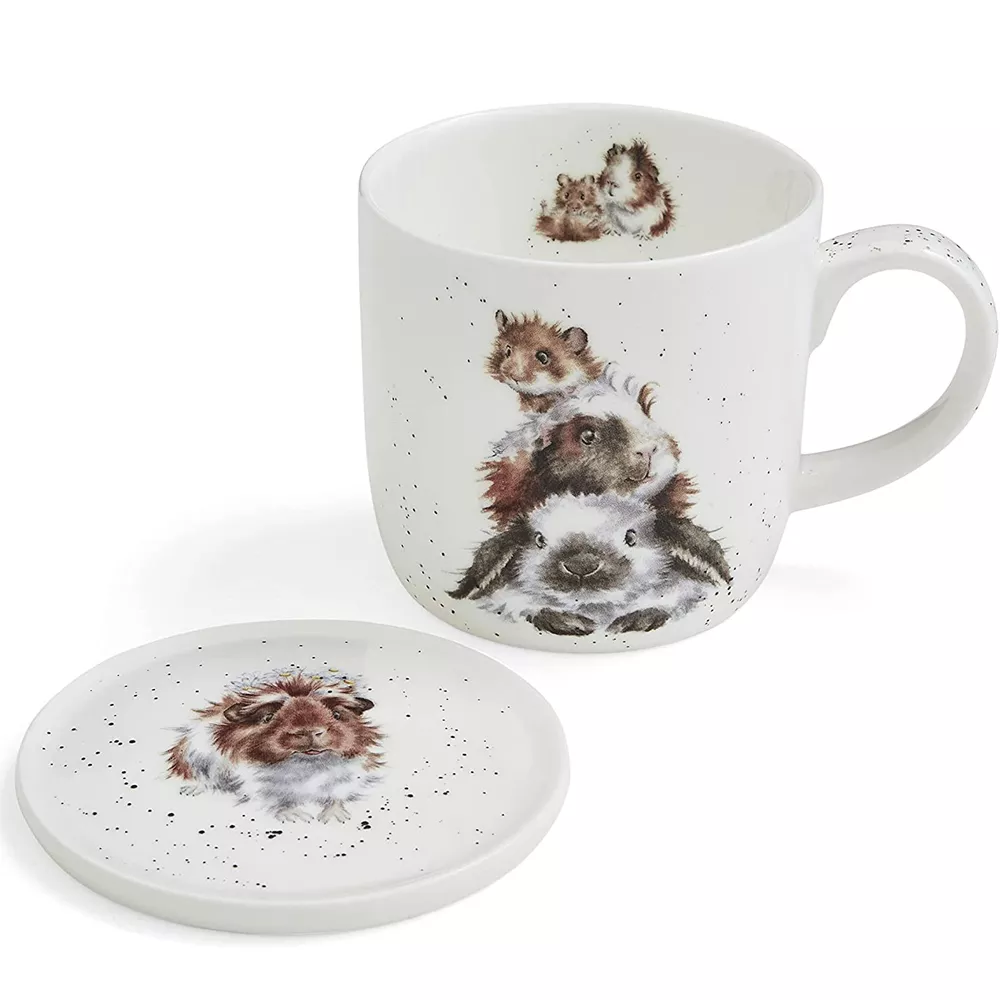 Кружка с подставкой Royal Worcester, "Piggy In The Middle (Guinea Pig)" 310 мл