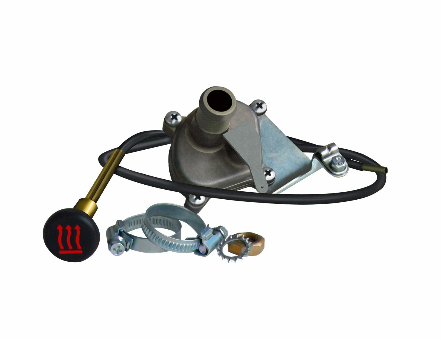 Кран отопителя керамический У-3741 (с патруб. d18, карб. дв.) /Явва/ арт.3741.8101400-18