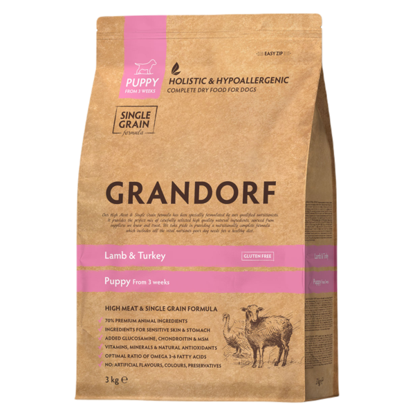 Сухой корм Grandorf для щенков с ягненком и индейкой, 3 кг