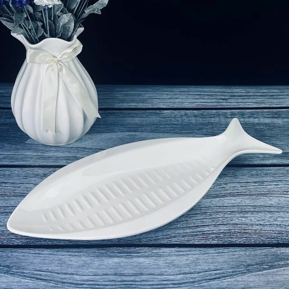 Блюдо сервировочное для рыбы BIANCO 40 см Lenardi, для подачи блюд и сервировки стола