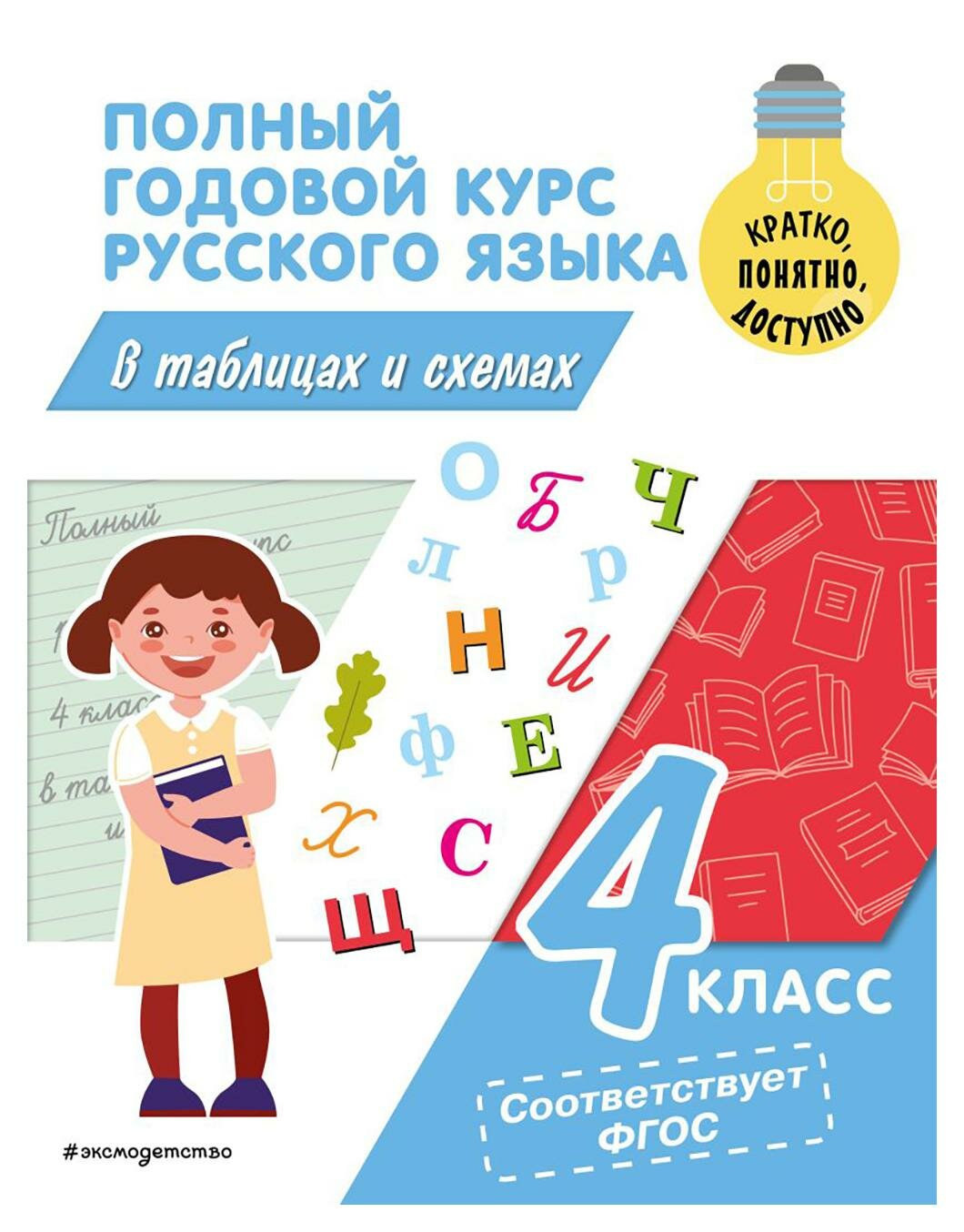 Полный годовой курс русского языка в таблицах и схемах: 4 класс. Прокофьев В. Н. ЭКСМО