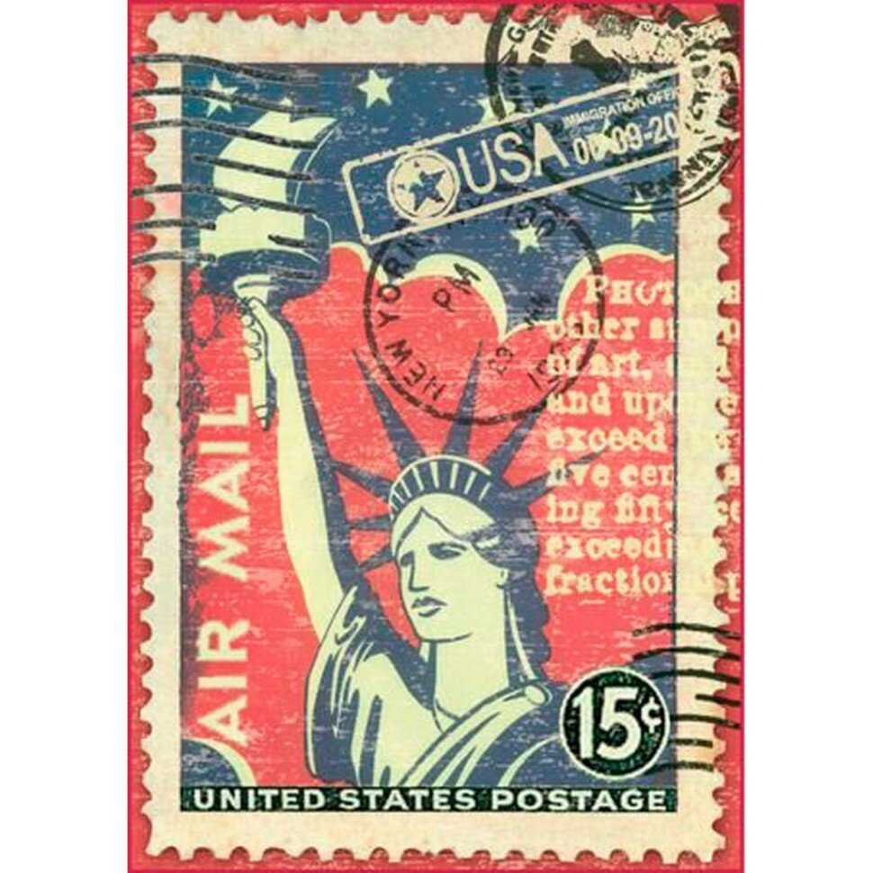 #DFSA4056 Бумага рисовая "Марка - Статуя Свободы" 21 x 29.7 см Stamperia