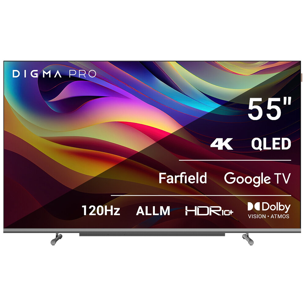 ЖК-телевизор Digma Pro 55L диагональ 55", Smart TV, черный/серебристый