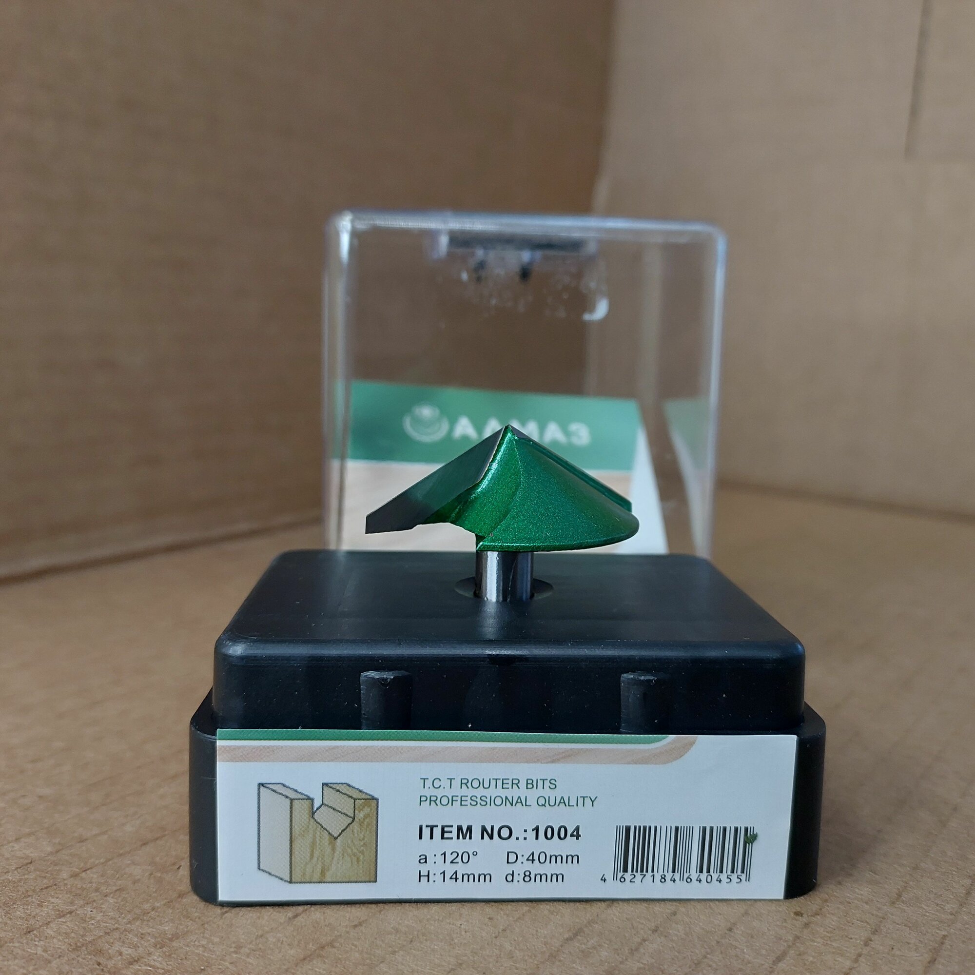 Фреза V образная 120 градусов Алмаз 1004 Пазовая V обр D:40mm I:14mm d:8mm