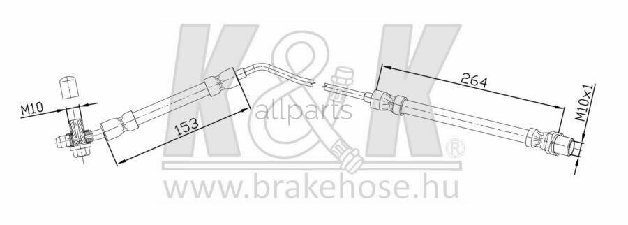 K&K FT6216 Шланг тормозной BMW X5 (E53) 4.8 is 04.04-