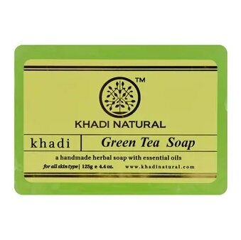 GREEN TEA SOAP Handmade Herbal Soap With Essential Oils, Khadi Natural (зеленый ЧАЙ Мыло ручной работы с эфирными маслами, Кхади), 125 г.