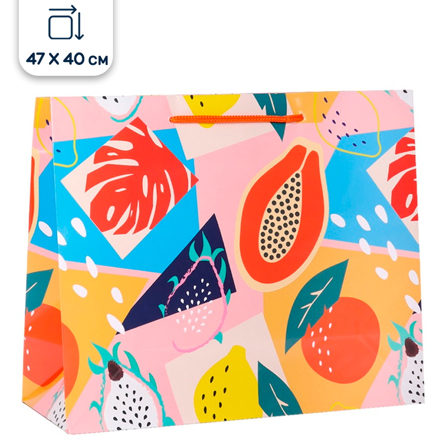 Пакет подарочный большой, Тропики, 47х40х14 см