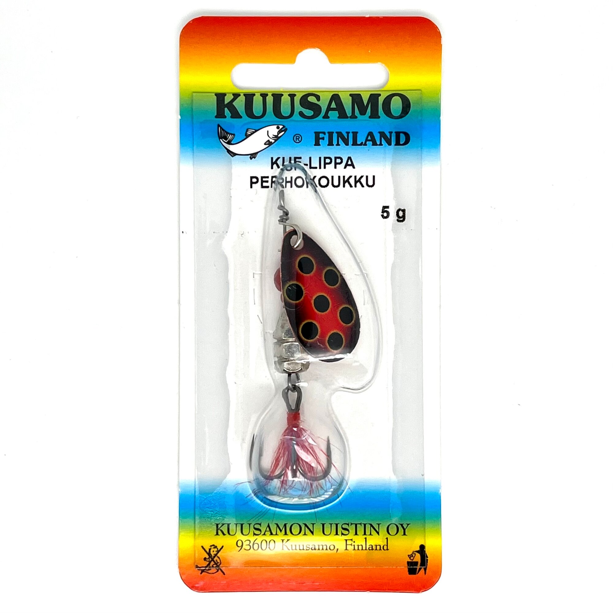 Блесна вращающаяся Kuusamo Kuf-Lippa 5 с оперением BL/R-C