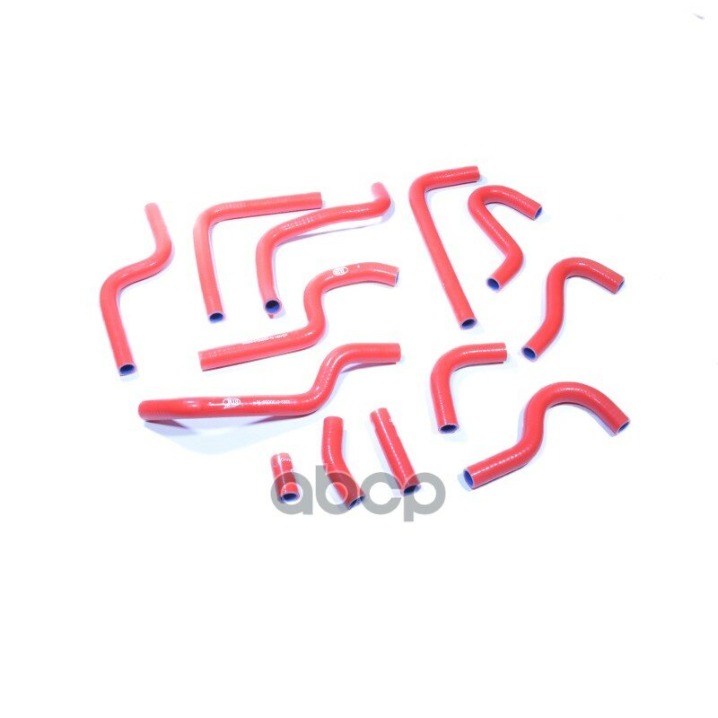 PTP64 PTP002190 Патрубки отопителя Г-3302 Евро-3 (кт.13 шт.) с задним отопителем красный силикон армированные ПТП