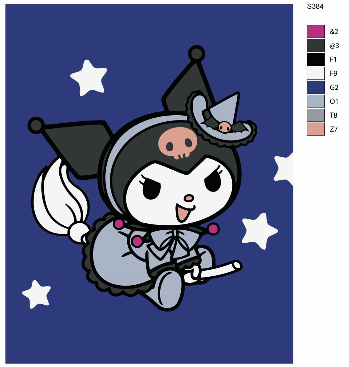 Картина по номерам S384 "Аниме Куроми (Kuromi). Куроми" 70x90 см