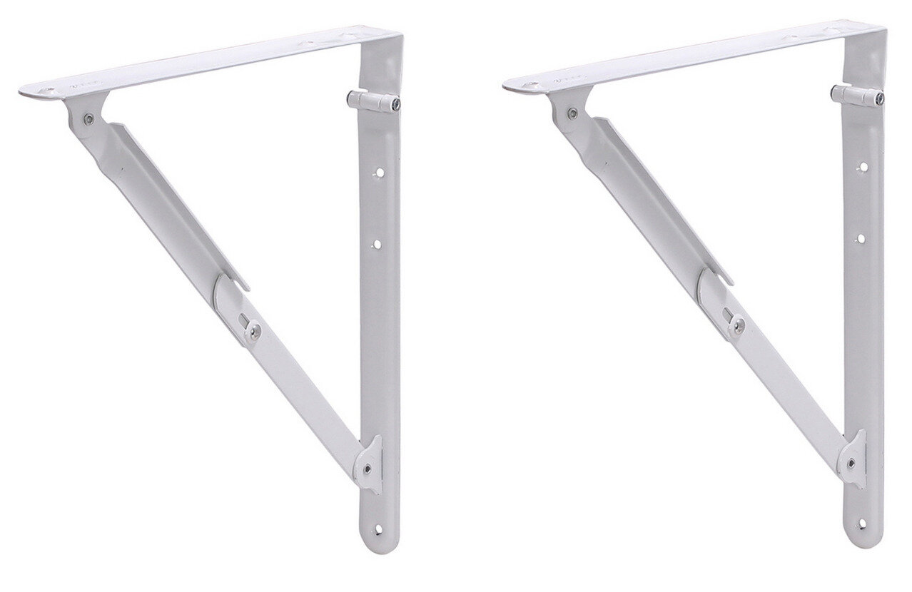Кронштейн складывающийся 300х300*24 мм, белый, LARVIJ, L7462WH (2 шт)
