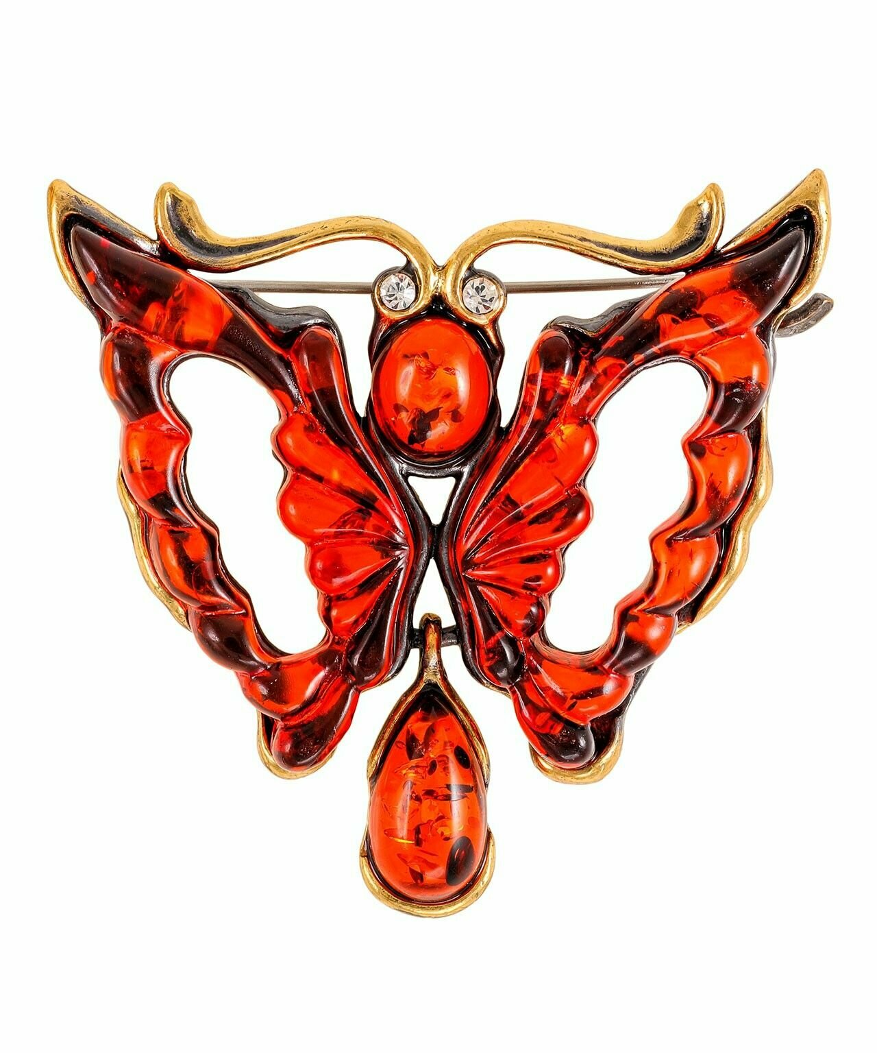 Брошь, янтарь