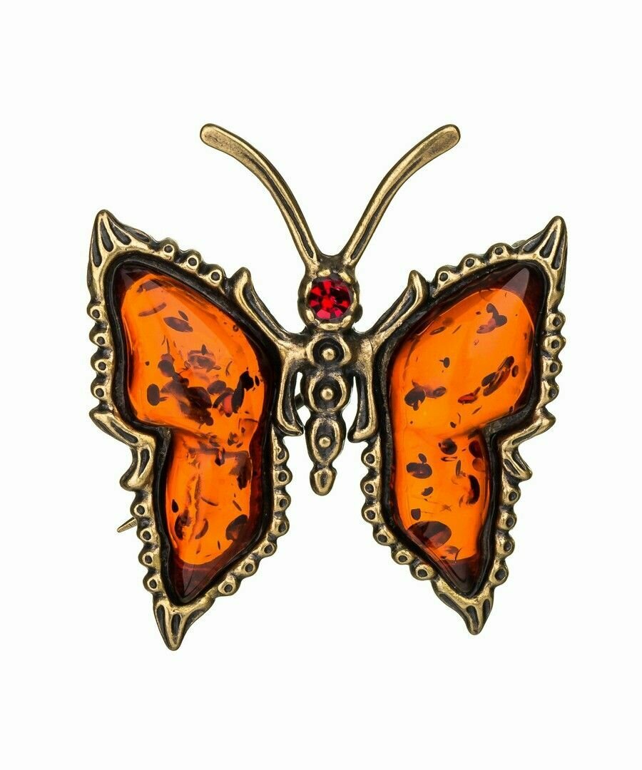 Брошь, янтарь