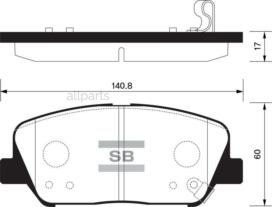SANGSIN BRAKE SP1403 Колодки тормозные дисковые, передние
