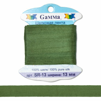 Gamma' шёлковая SR-13-PQ05 0.2 - 13 мм, длина 9.1 м, нить для шитья и рукоделия для вышивания цвет №212 св. зеленый