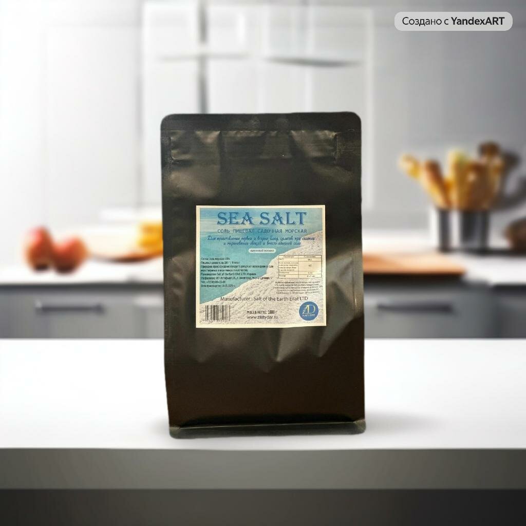 Соль морская Zlaty Dar Premium Israel, крупная, дой-пак, 1 кг