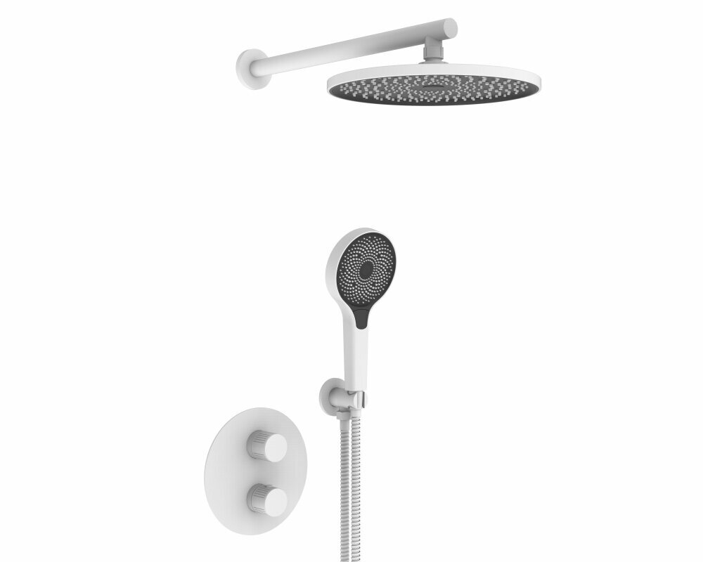Душевая система скрытого монтажа с термостатом, без излива Vieir V25003-2F белый