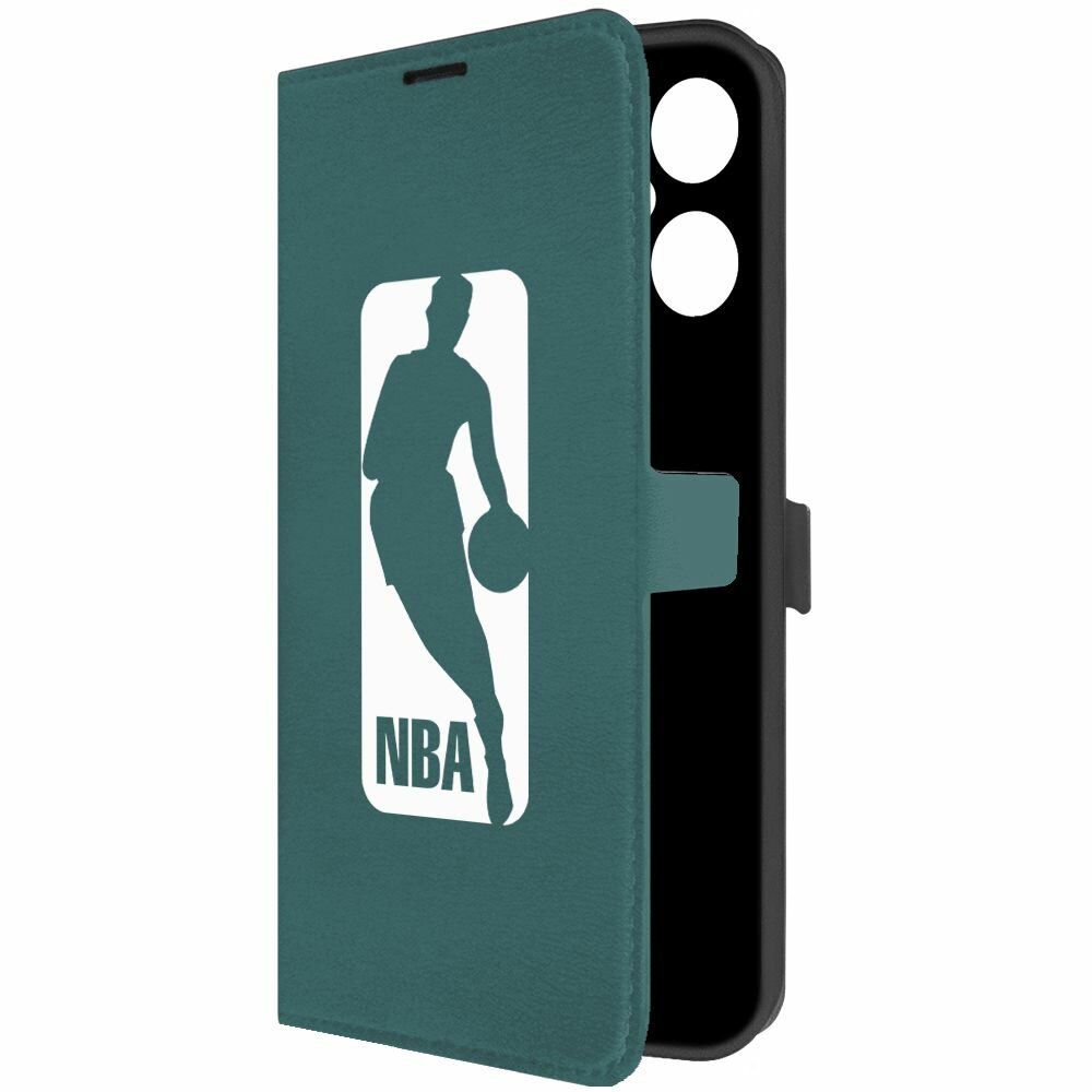 Чехол-книжка Krutoff Eco Book для TECNO Pova Neo 3 NBA (НБА) (зелёный опал)