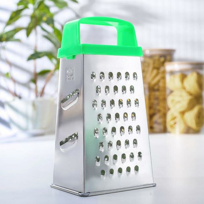 Тёрка Доляна, 4 грани, 11×8.5×22 см, металл, микс