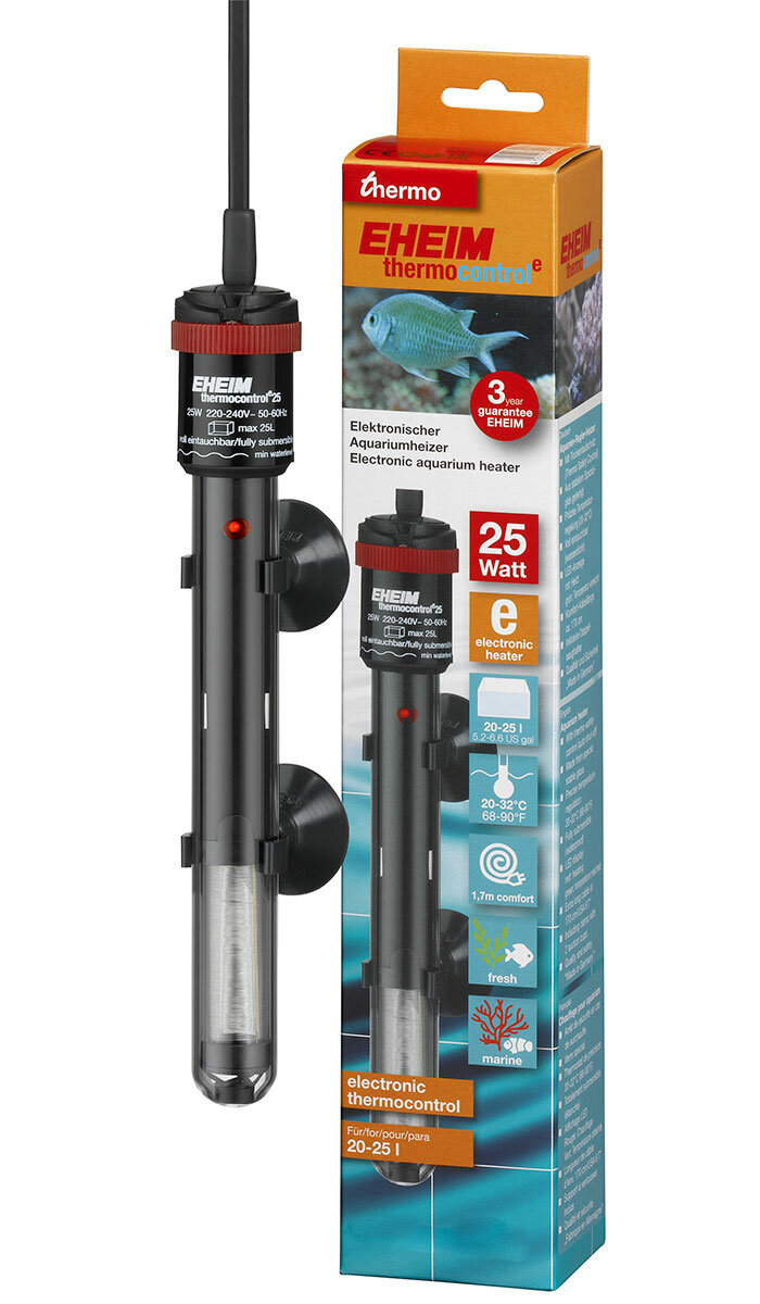 Нагреватель электронный Eheim е25 для аквариума 20 – 25 л, 25 Вт