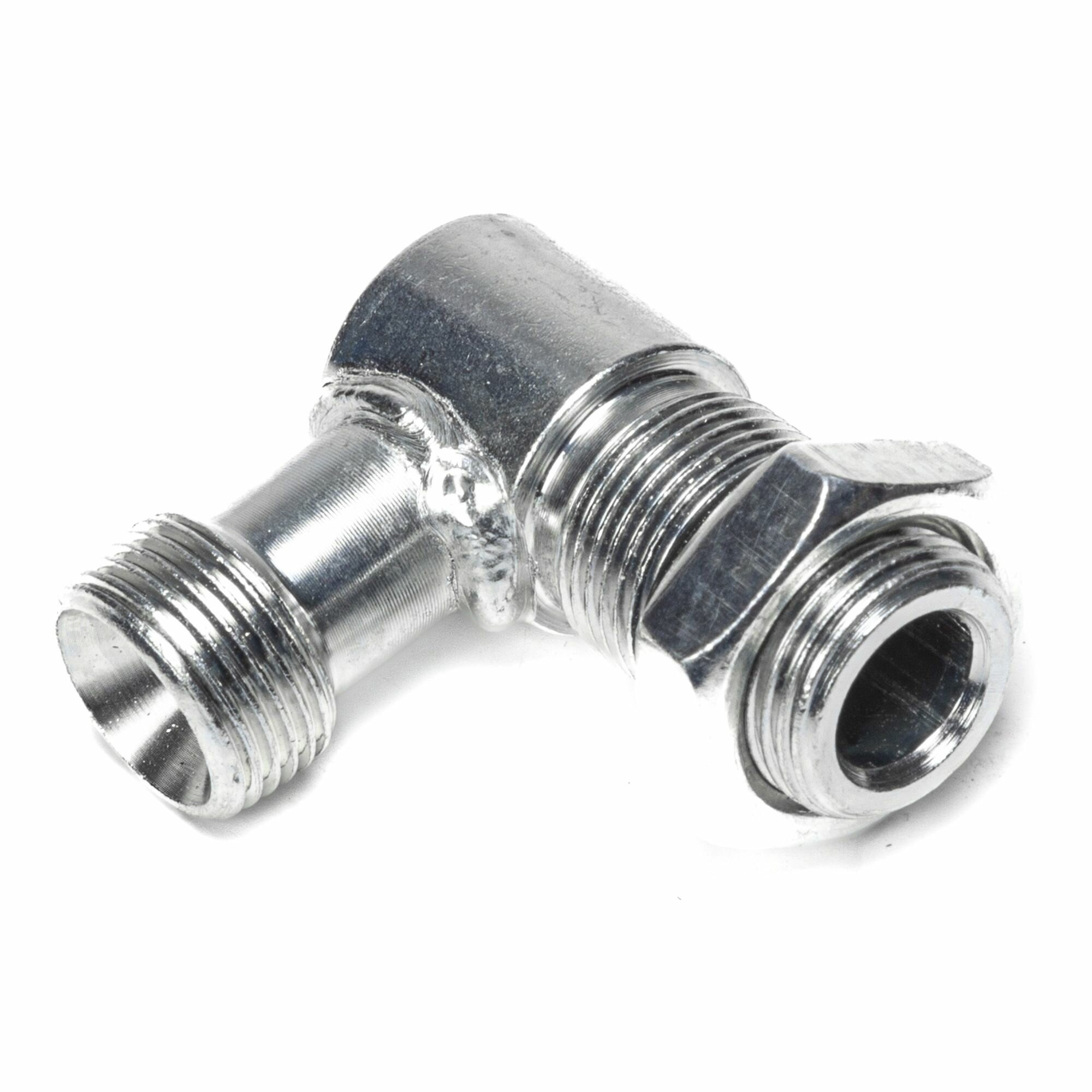 Угольник гидроцилиндра сварной S24*S24 (М20*1,5-М20*1,5), с контргайкой (Китай)