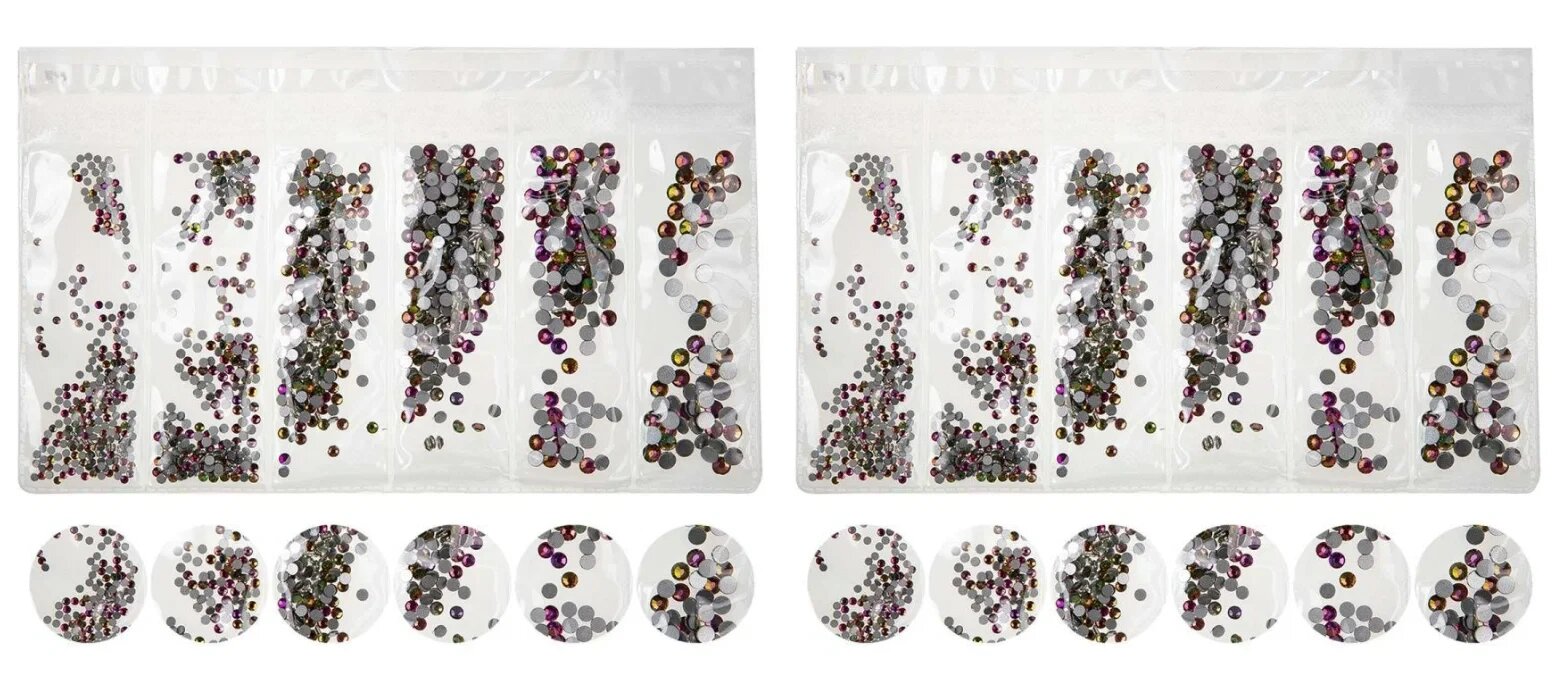 Набор страз для ногтей Nail Art, розово-желтый, 2 упаковки