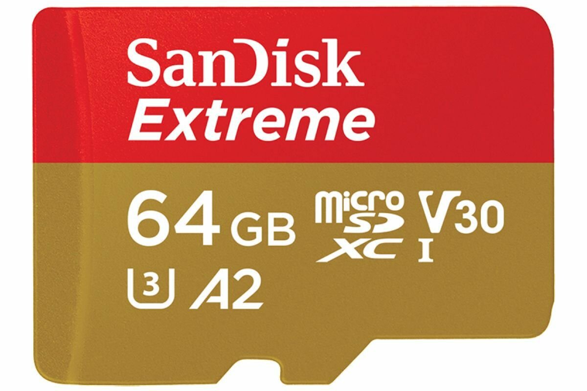 Карта памяти SanDisk microSDXC Extreme UHS-I V30 U3 A2 (170/80MB/s) 64GB
