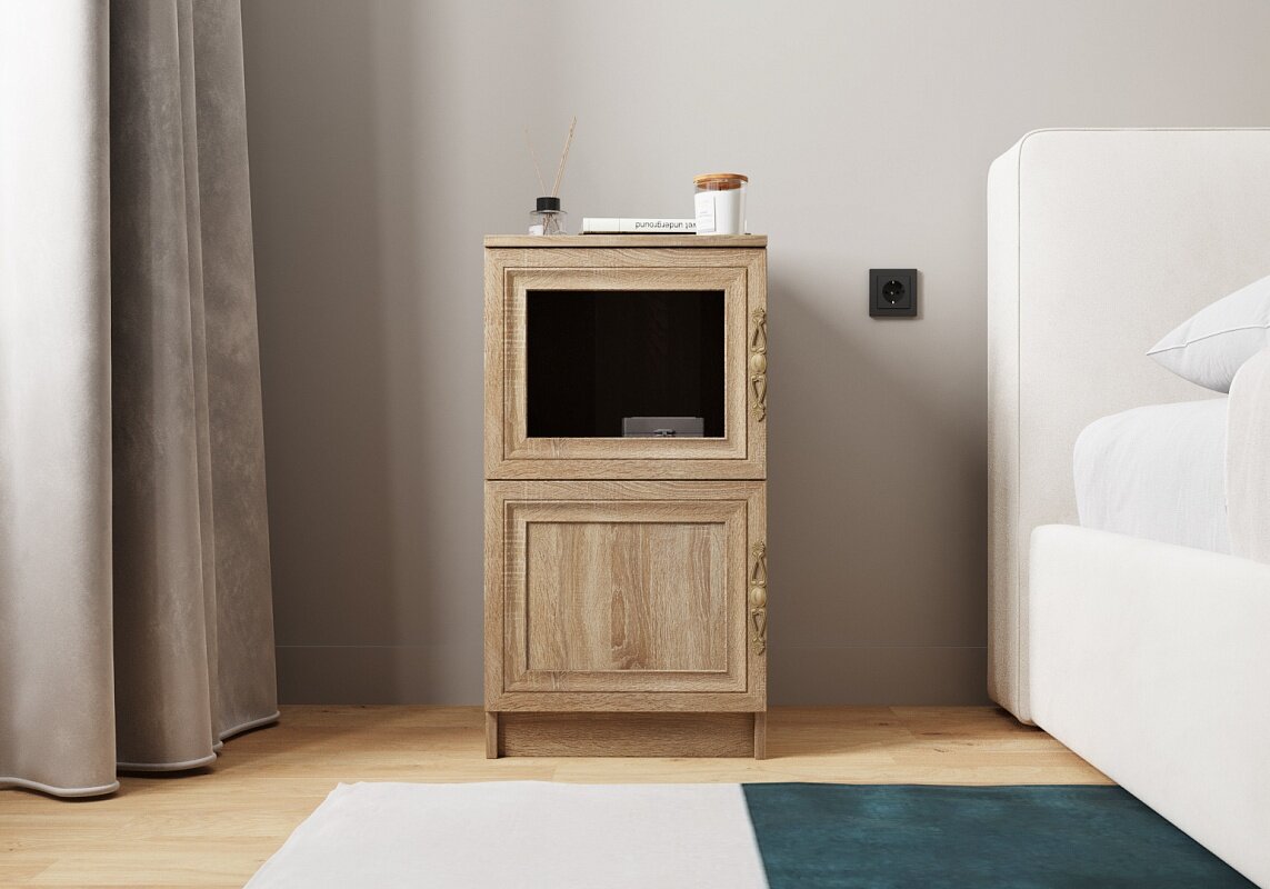 Тумба МебельЛэнд24 Карлос - 005 Дуб Сонома 40x45x75 дуб светлый напольная