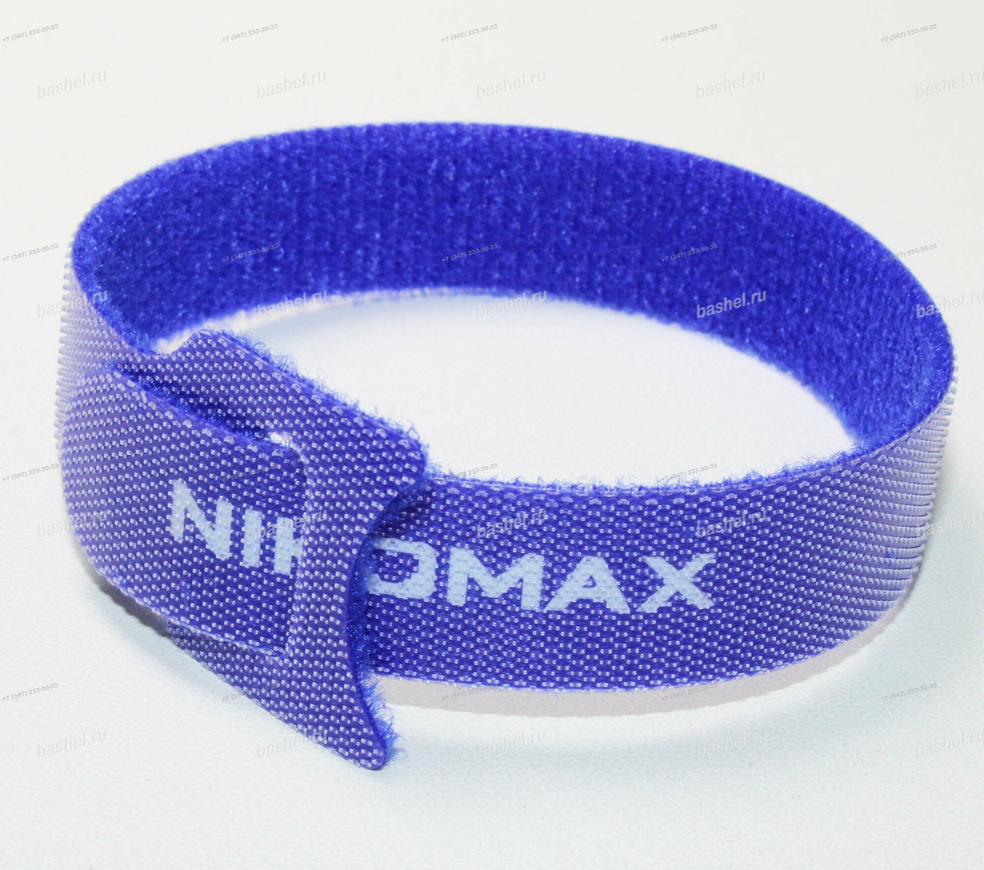 Хомут-липучка (стяжка) NIKOMAX 240х16 (10шт), синяя, с мягкой пряжкой, для пучков до 65мм, NIKOMAX
