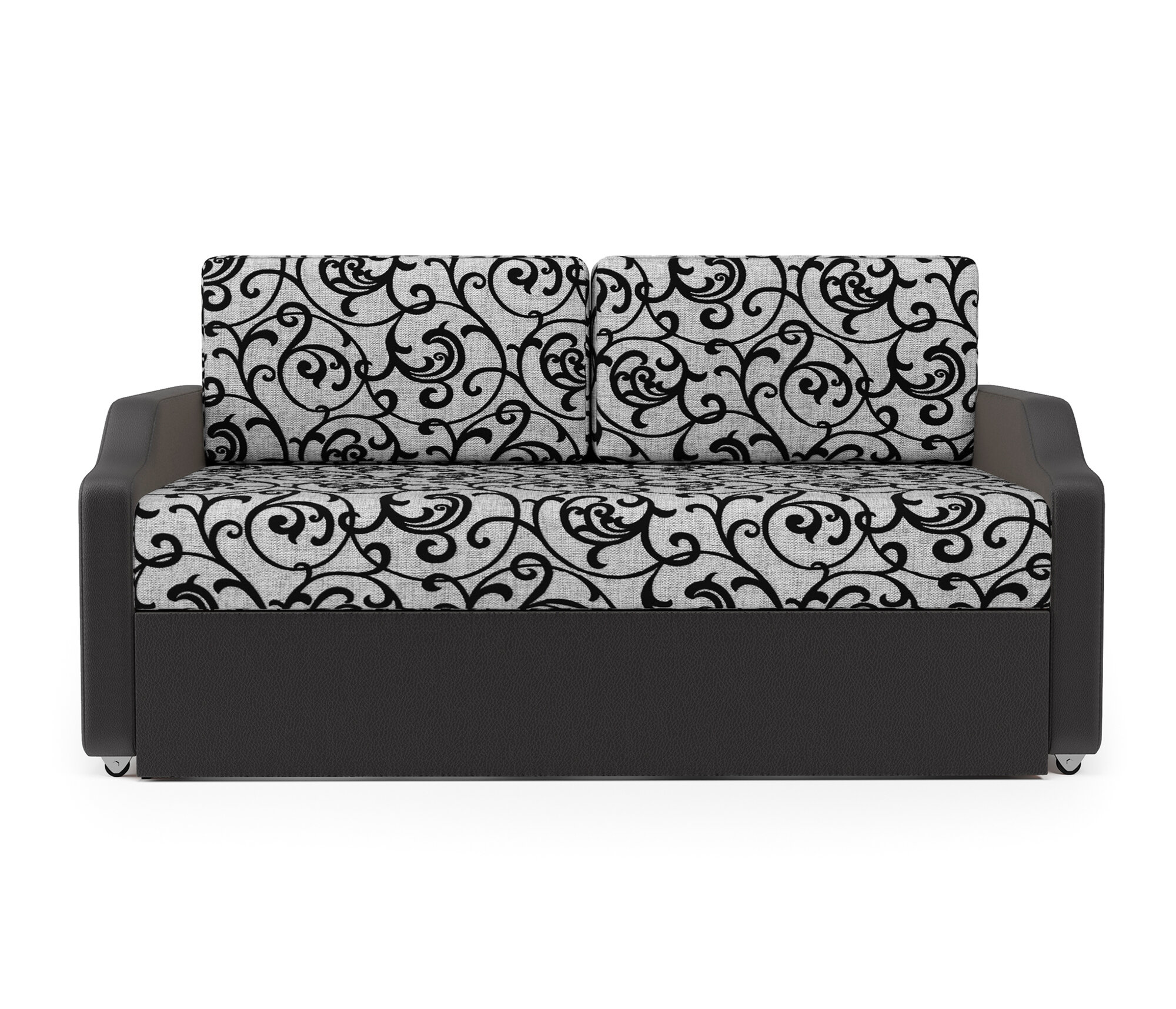 Диван кушетка Малыш шенилл узоры+экокожа коричневый