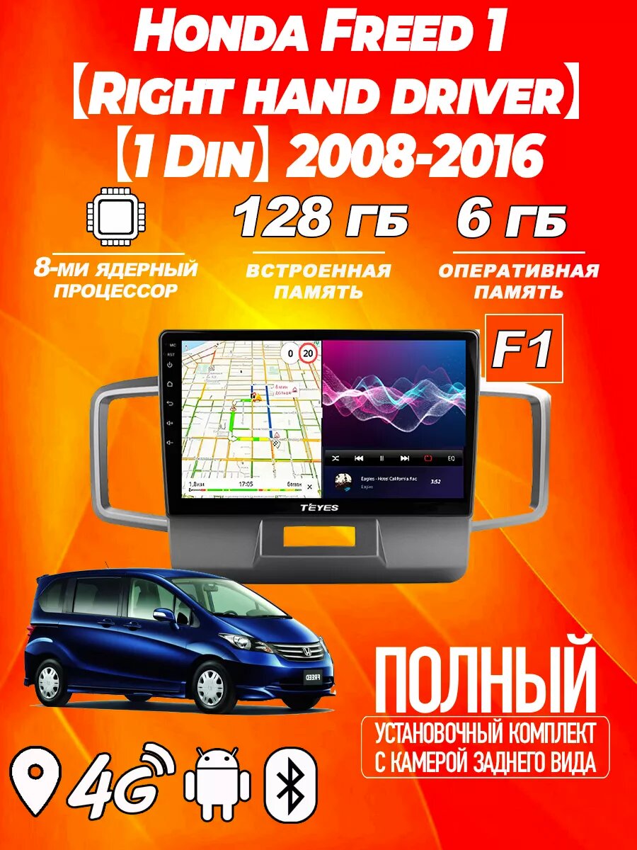 Магнитола TS18 PRO Honda Freed 1 2008-2016 6Gb+128Gb, Bluetooth, FM/AM, GPS