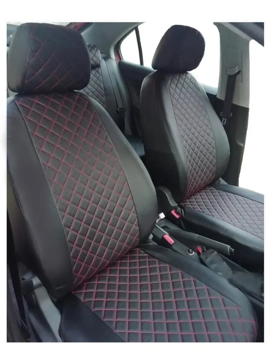 TOYOTA Prado (150) с 2017г Экокожа ромб Черная