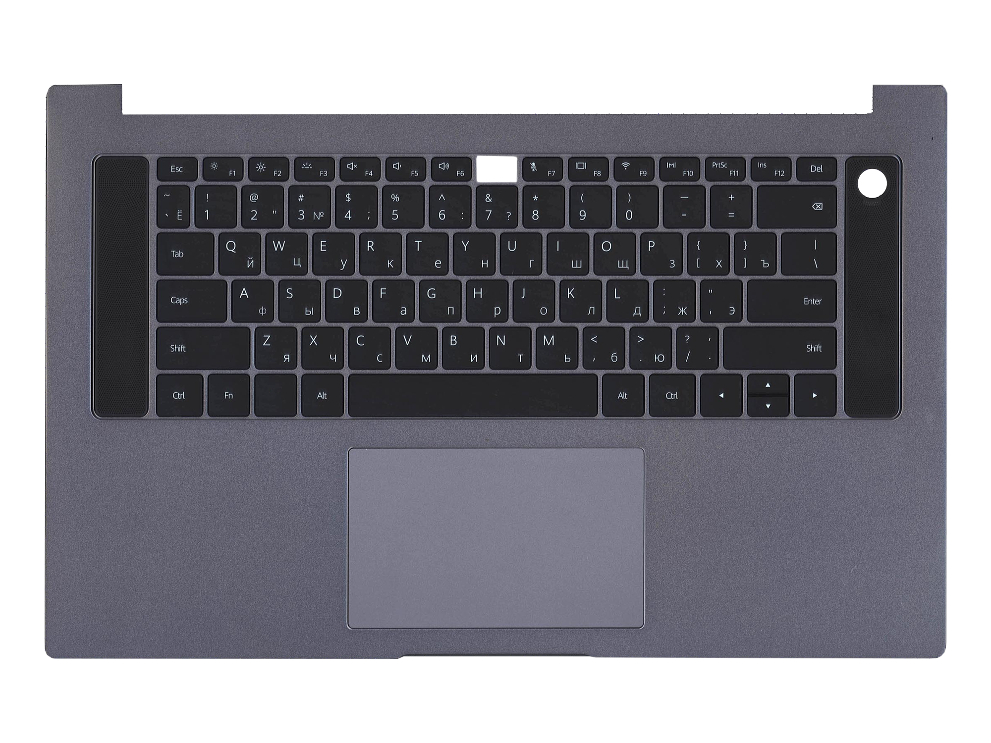 Клавиатура (топ-панель) для ноутбука Honor MagicBook Pro Hubble-W19A черная с серым топкейсом