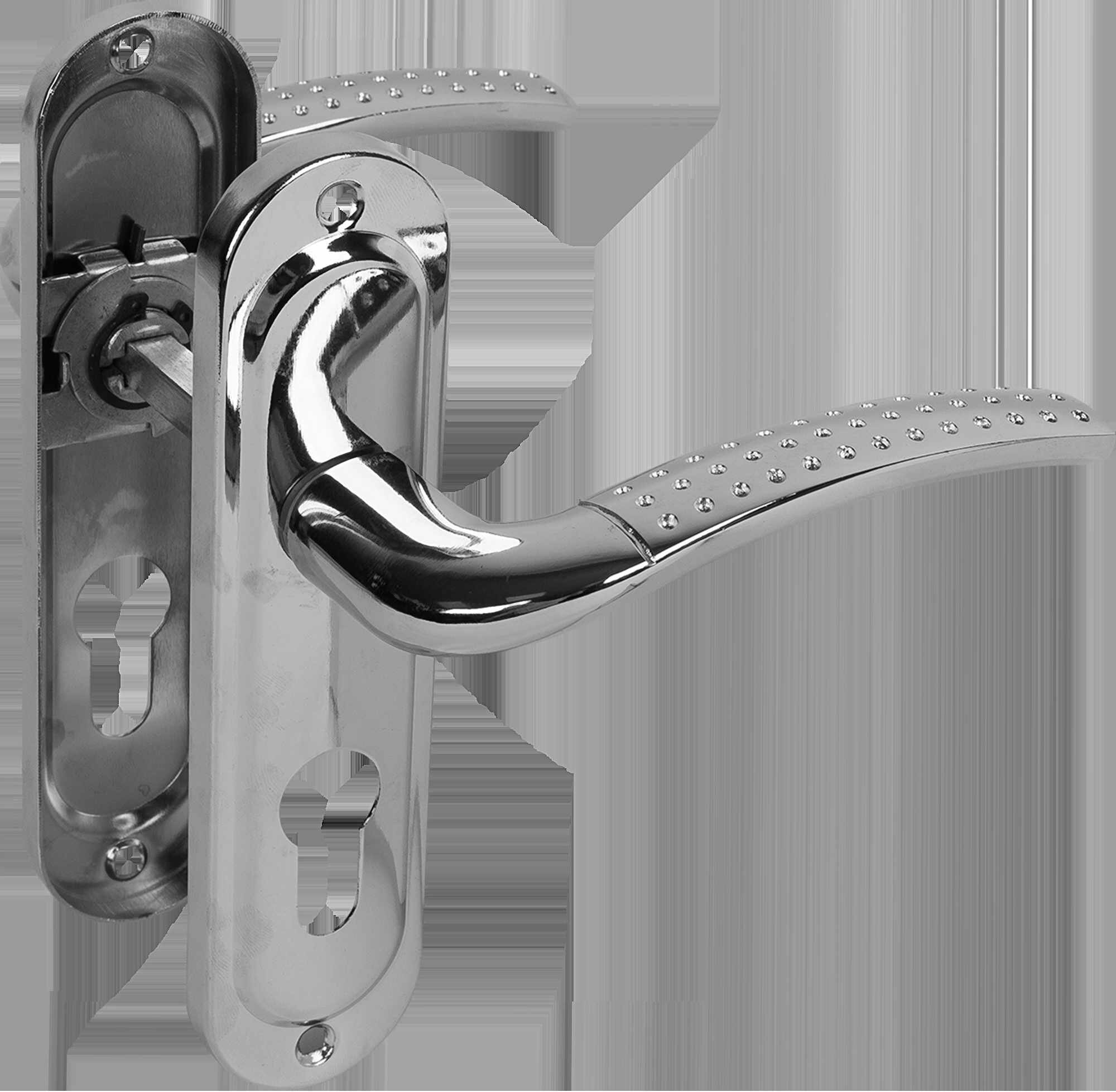 Ручка с механизмом Inspire для межкомнатной двери Nancy CP алюминий цвет глянцевый хром