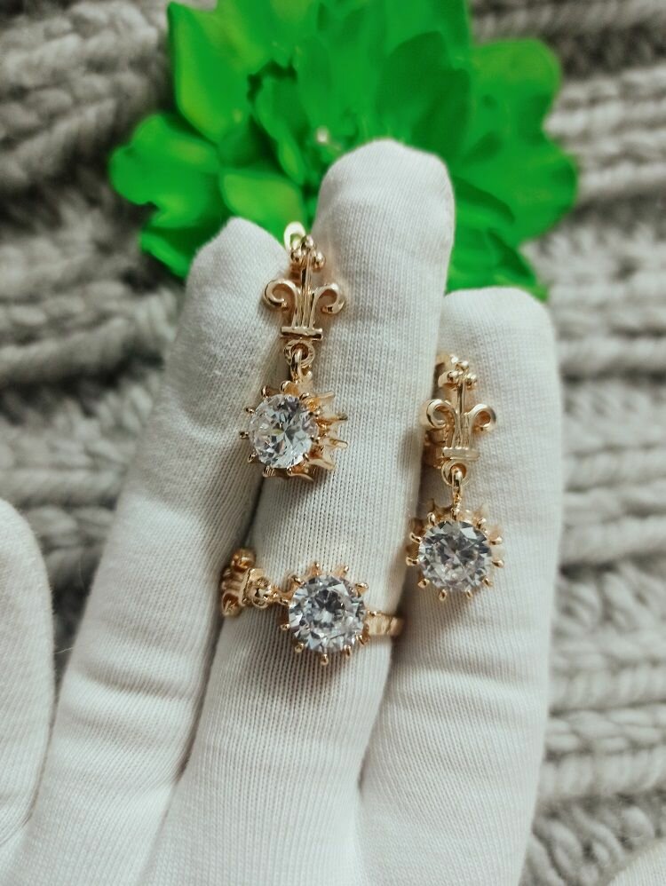 Комплект бижутерии Anikom, искусственный камень, циркон