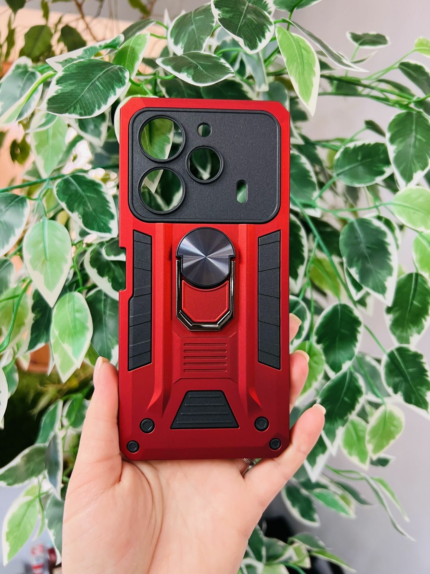 Чехол противоударный military для Tecno Pova 6 и Tecno Pova 6 Pro / Техно Пова 6 и Техно Пова 6 Про (Красный)