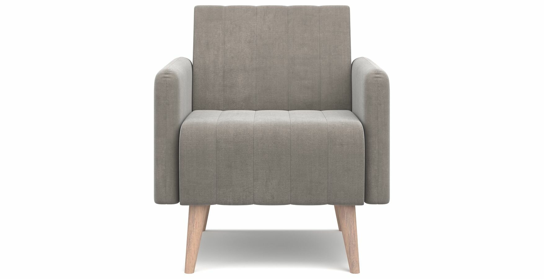 Кресло PUSHE Норман 2 с подлокотниками, нераскладное, для кухни, прихожей, балкона, детской, светло-серый Velutto 08