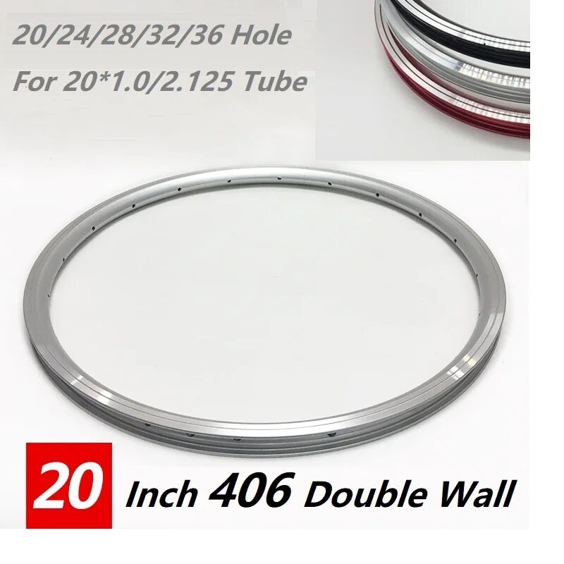 Litepro складной ободья велосипедные алюминиевые 20 дюймов черные серебристо-красные 406 Black 36H