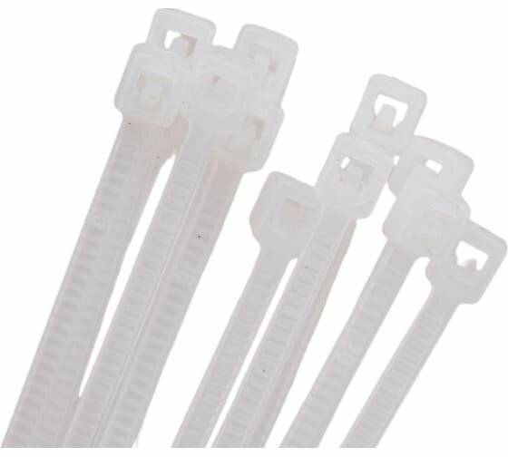 Нейлоновая стяжка SUPRLAN 2x100 мм, белая, 100 шт. 06-1001