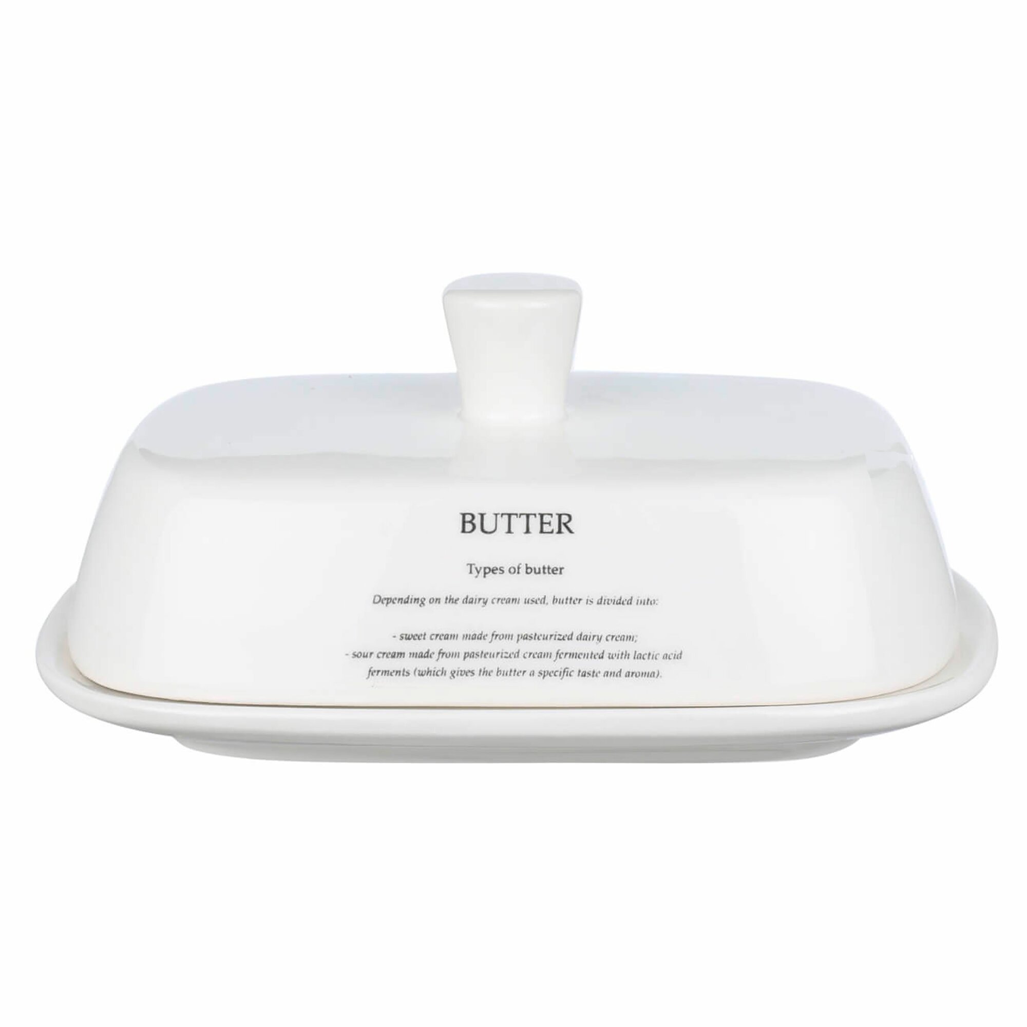 Масленка, Kuchenland, 18 см, керамика, прямоугольная, белая, Butter, Journal