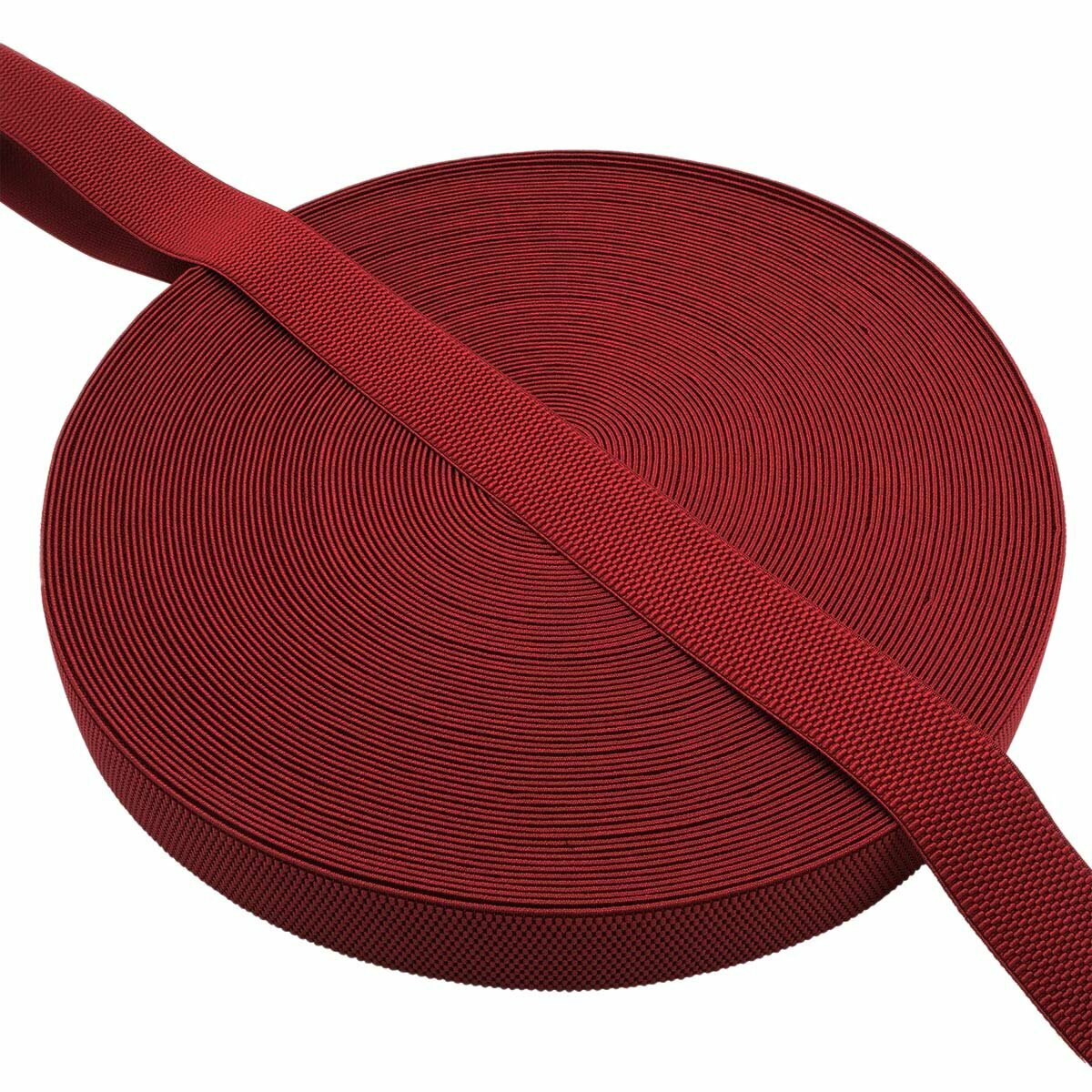 Резинка для шитья широкая, 40мм*40м, эластичность 200%, 25,2 г/м, 520 темно-красный