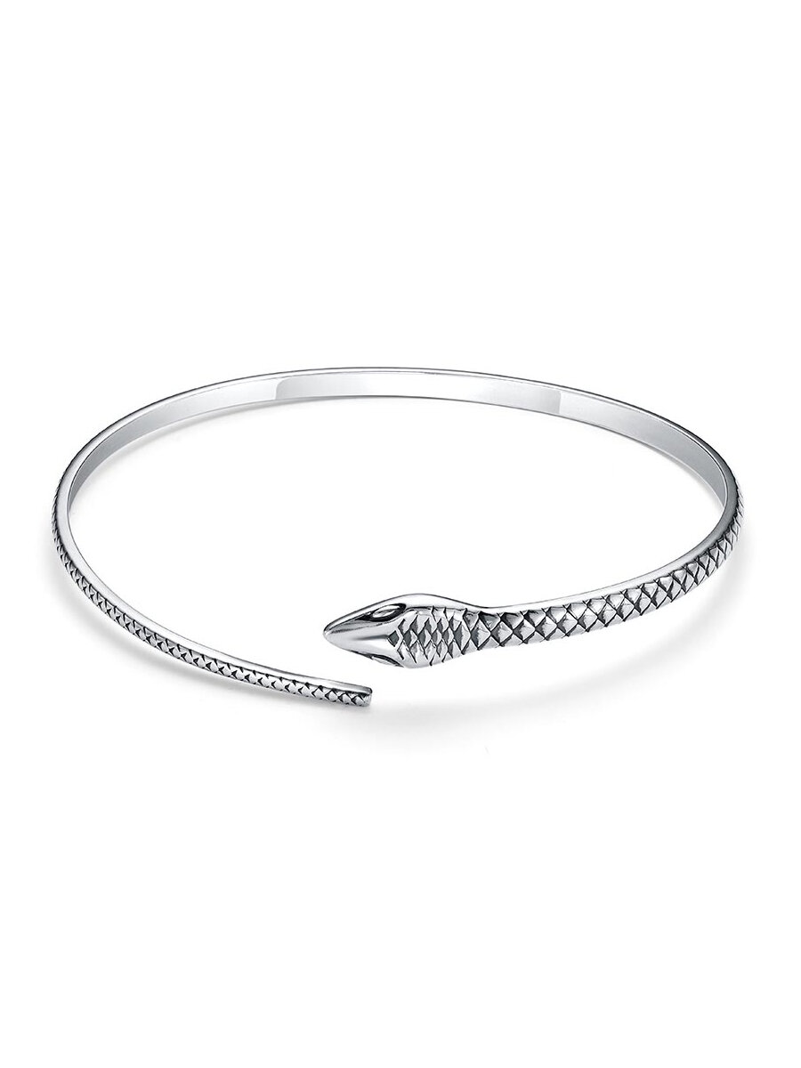 Браслет, серебро, 925 проба, оксидирование