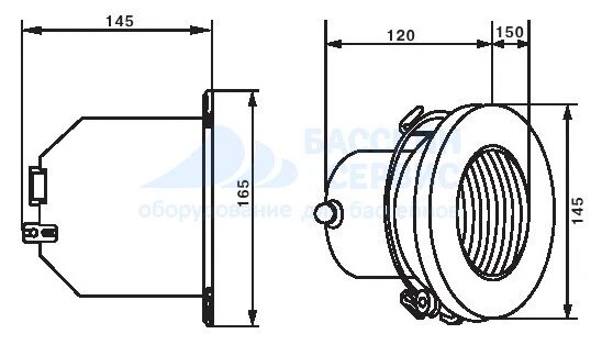 Прожектор из нерж. стали (100Вт/12В) Emaux ULS-100P (Opus), цена - за 1 шт
